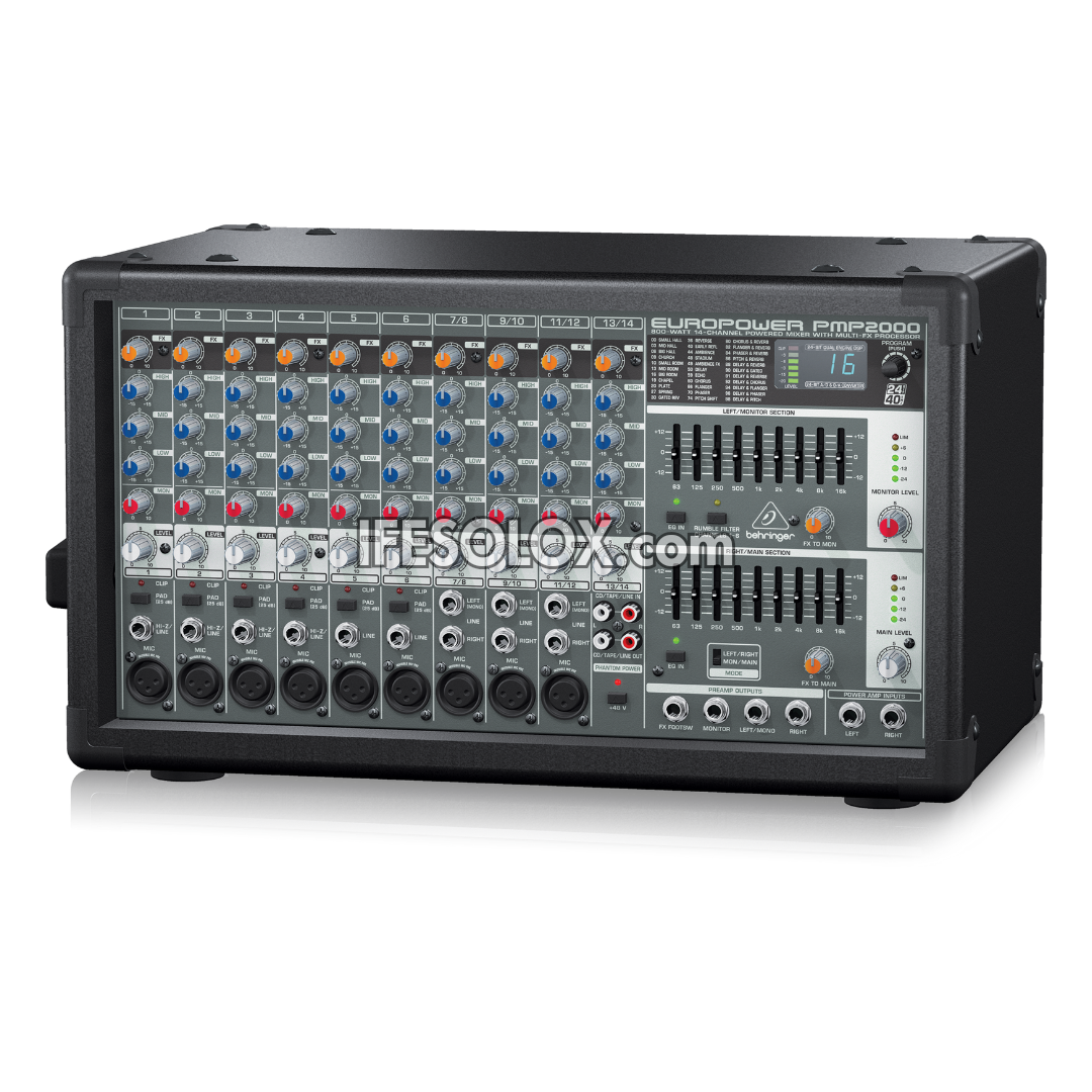 Behringer EUROPOWER PMP2000 14 Channel Powered Mixer with Amplifier, M ...
