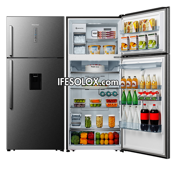 Hisense REF 565DRI 535L Double Door Top-Freezer Refrigerator with Defr ...