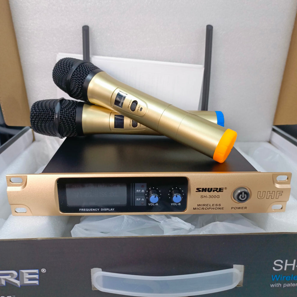 SHURE SH-300G Legendary Dual (2-Way) Wireless Dynamic Vocal Microphone ...