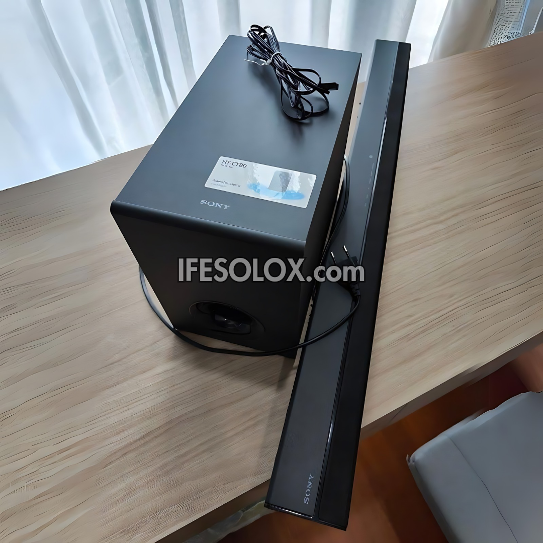 SONY HT-CT80 2.1Ch 80W Compact Bluetooth Sound Bar with Wired Subwoofe ...